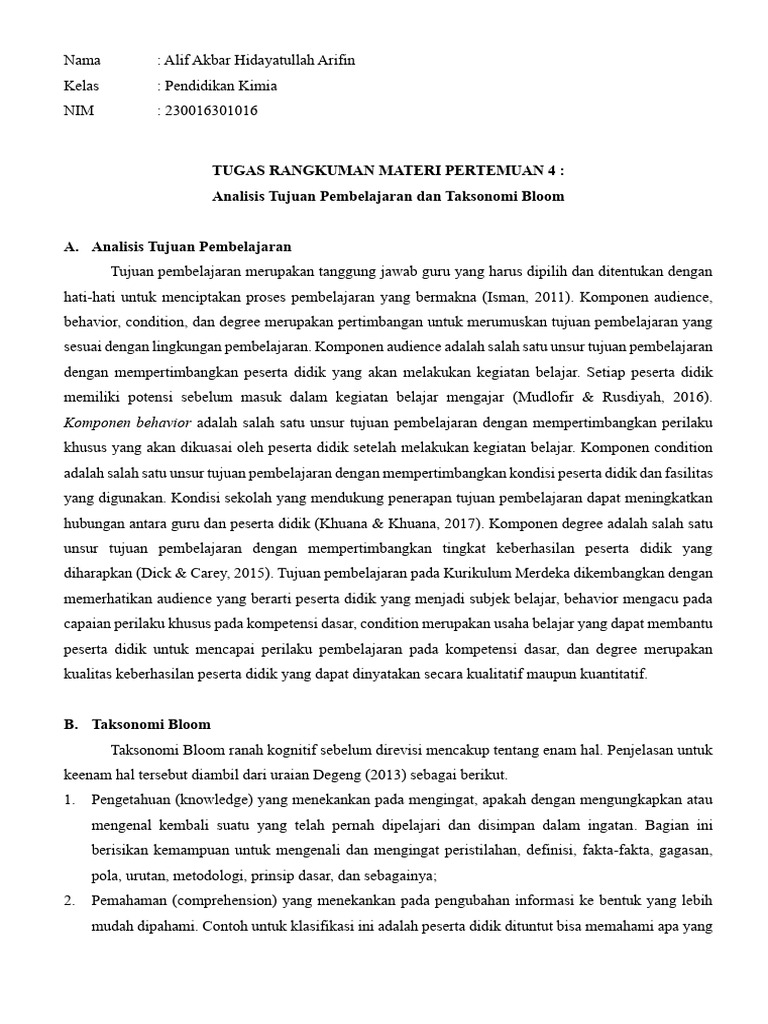 Alif Akbar Hidayatullah Arifin - 230016301016 - Rangkuman Pertemuan 4 | PDF