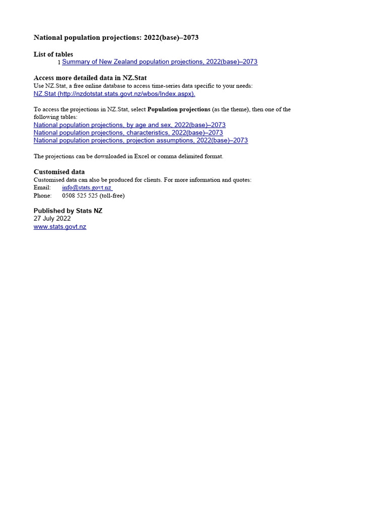 National Population Projections 2022base 2073 | PDF | Percentile