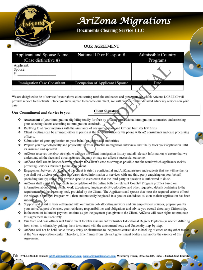 Sample Confi Arizona Agreement | PDF | Justice | Crime & Violence