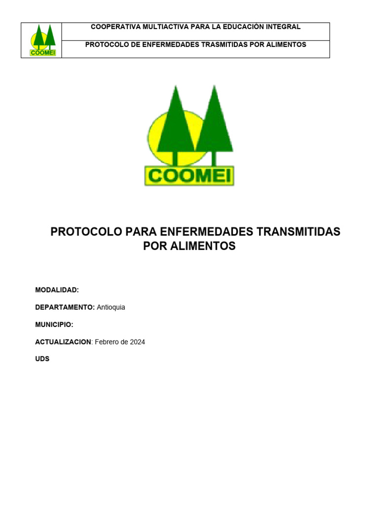 Protocolo de Enfermedades por Alimentos | PDF | Alimentos | Higiene