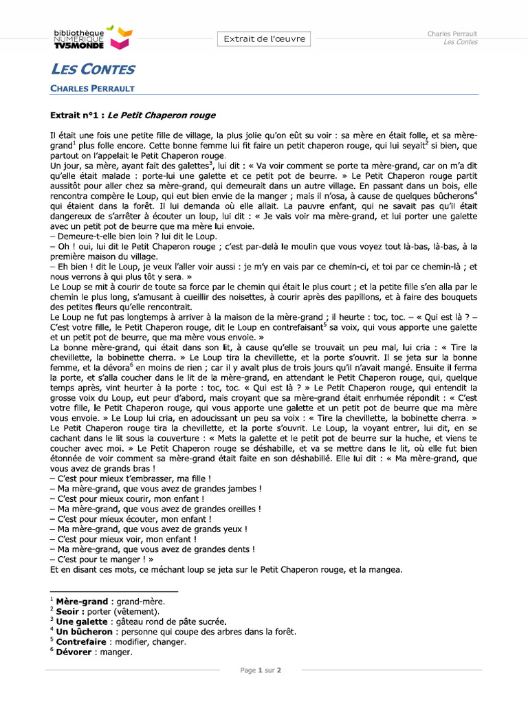 Le Petit Chaperon Rouge | PDF