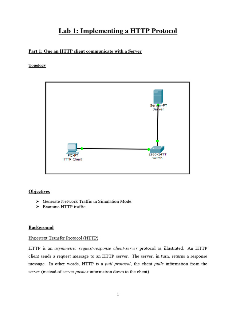 Lab 1 Implementing A HTTP Protocol | PDF | Networking | Internet & Web
