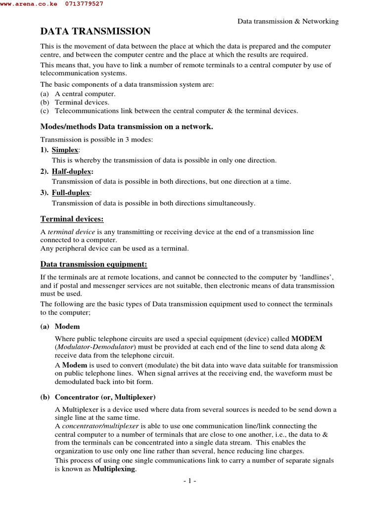 Data Transmission | Download Free PDF | Computer Network | Osi Model