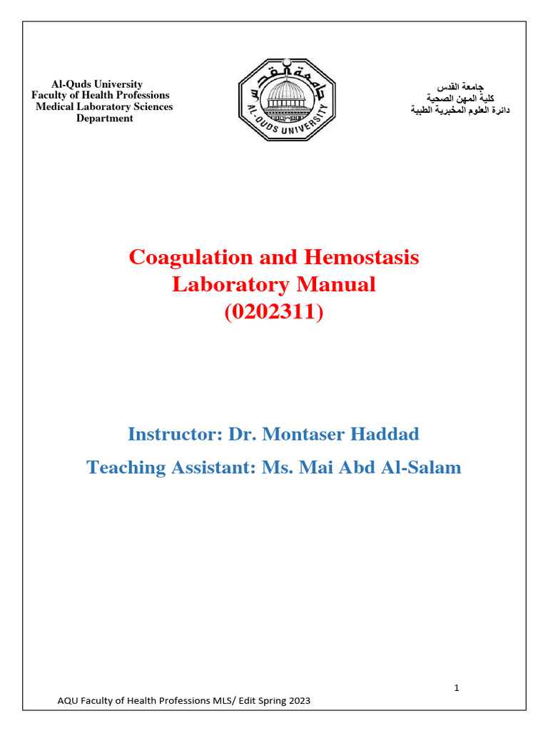 Coagulation Lab Manual: Bleeding & Clotting | PDF | Bleeding | Coagulation
