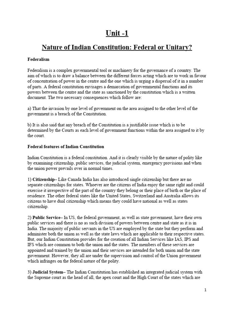 Constitution II Unit I | PDF | Constitution | Taxes