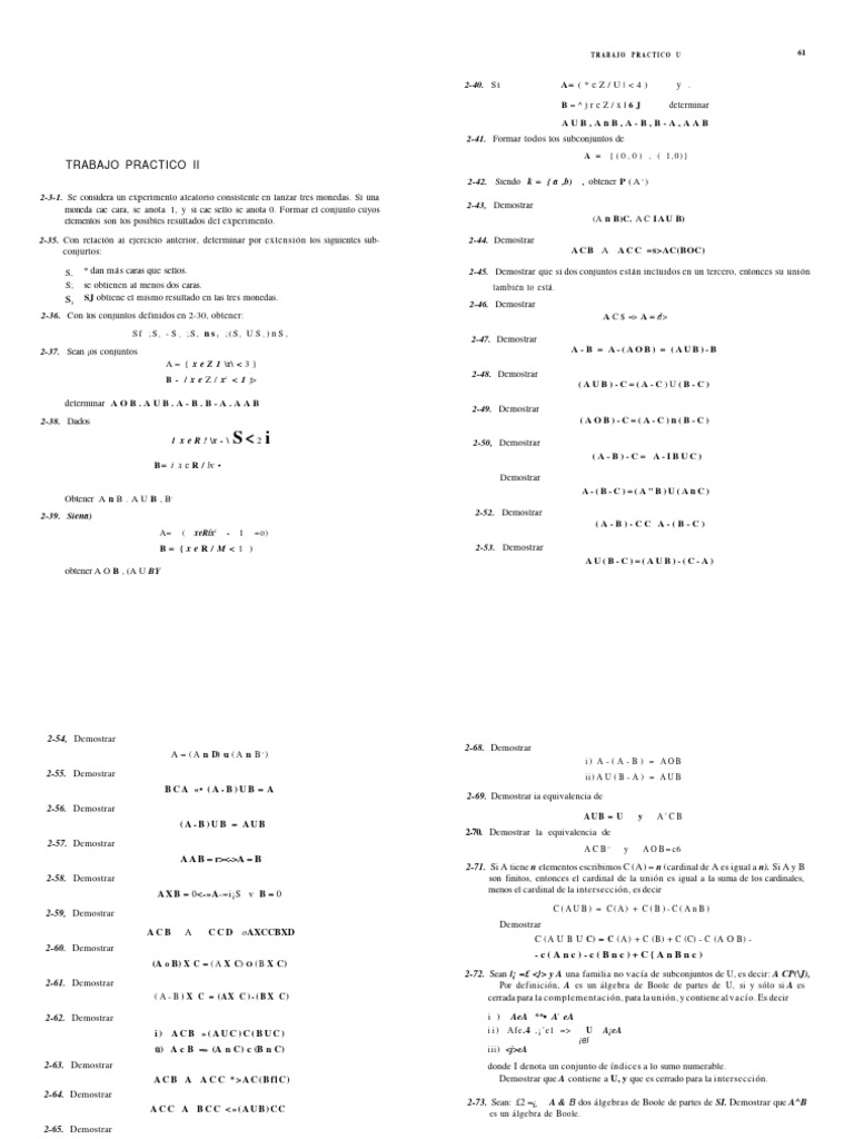 Capitulo 2 | Descargar gratis PDF | Conjunto (Matemáticas) | Álgebra de Boole