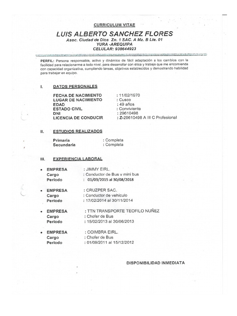 Curriculum Transporte | PDF