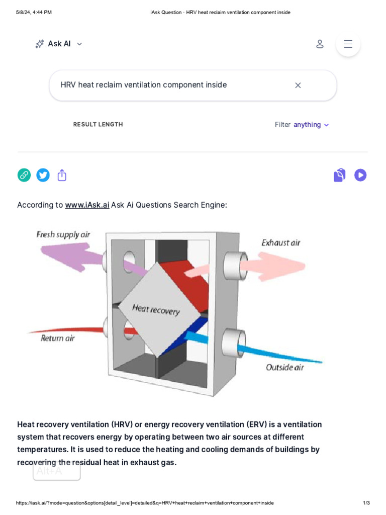 Iask Question HRV Heat Reclaim Ventilation Component Inside | PDF ...