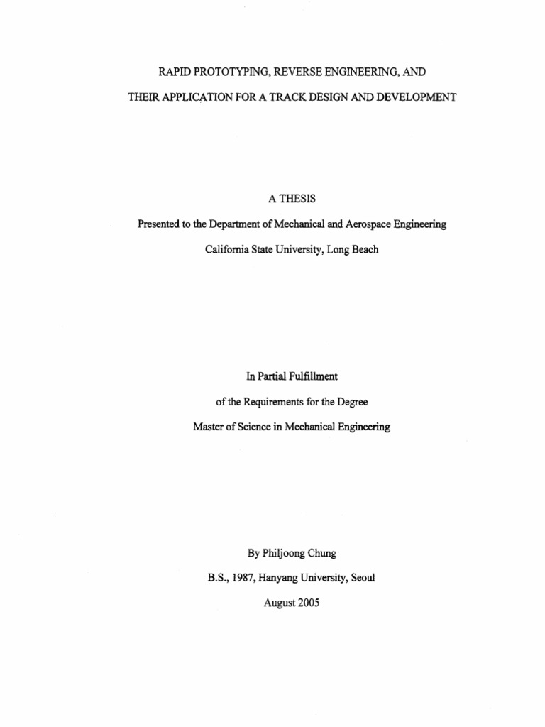 Rapid Prototyping, Reverse Engineering, and Their Application For A Track Design and Development ...