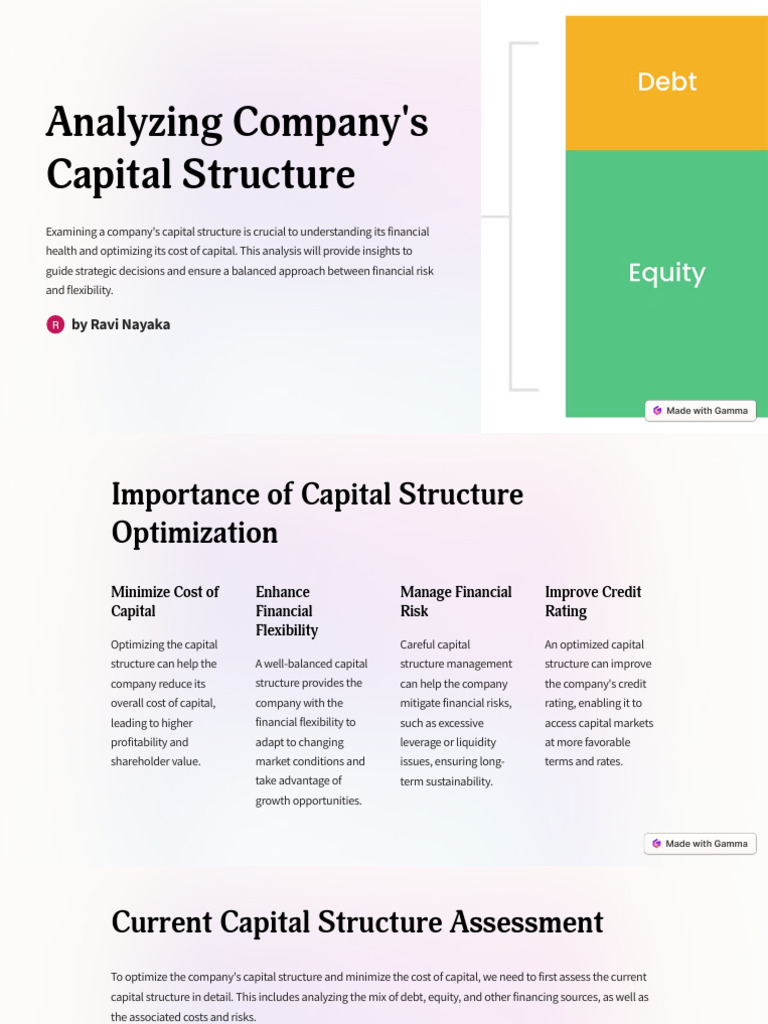 Analyzing Companys Capital Structure | PDF | Capital Structure | Cost ...