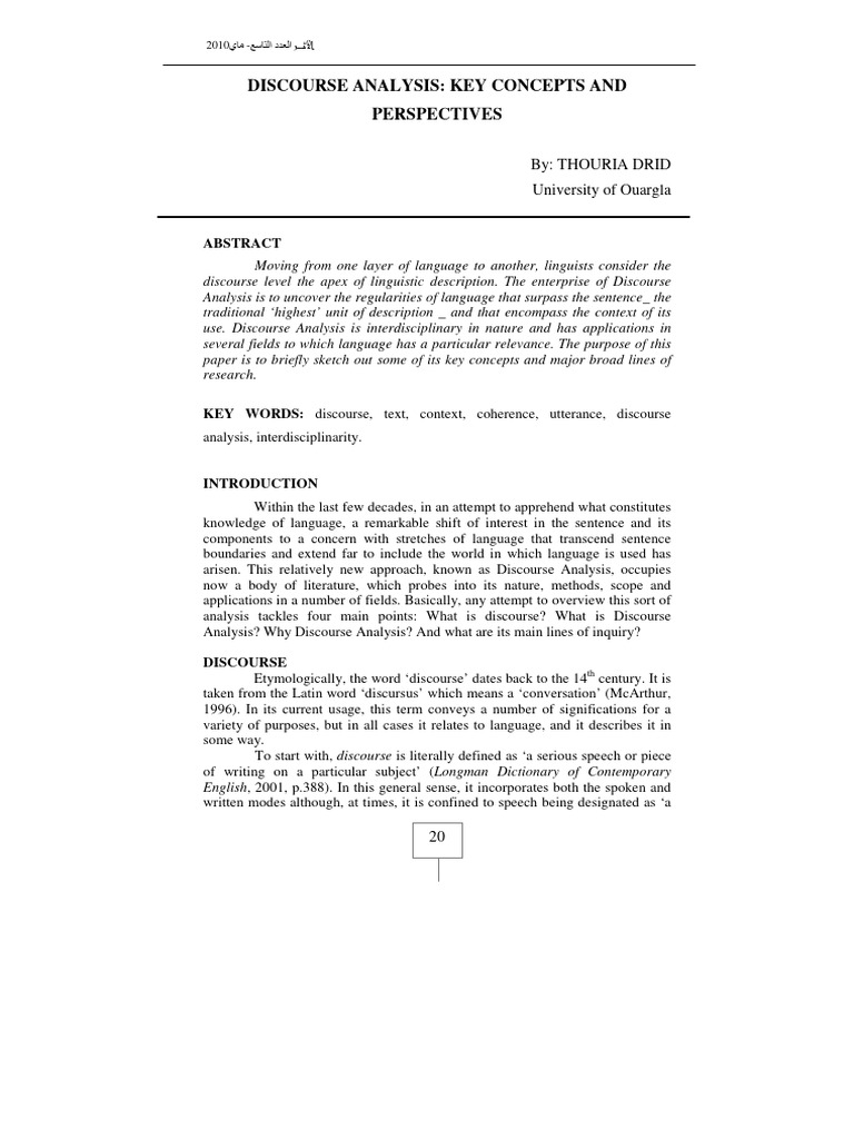 discourse-analysis_-key-concepts-and-perspectives | PDF | Linguistics ... discourse-analysis_-key-concepts-and-perspectives | PDF | Linguistics ...