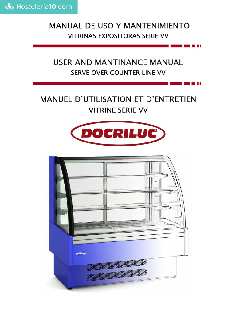 Instrucciones de Uso Vitrinas Docriluc | PDF | Refrigerador | Agua