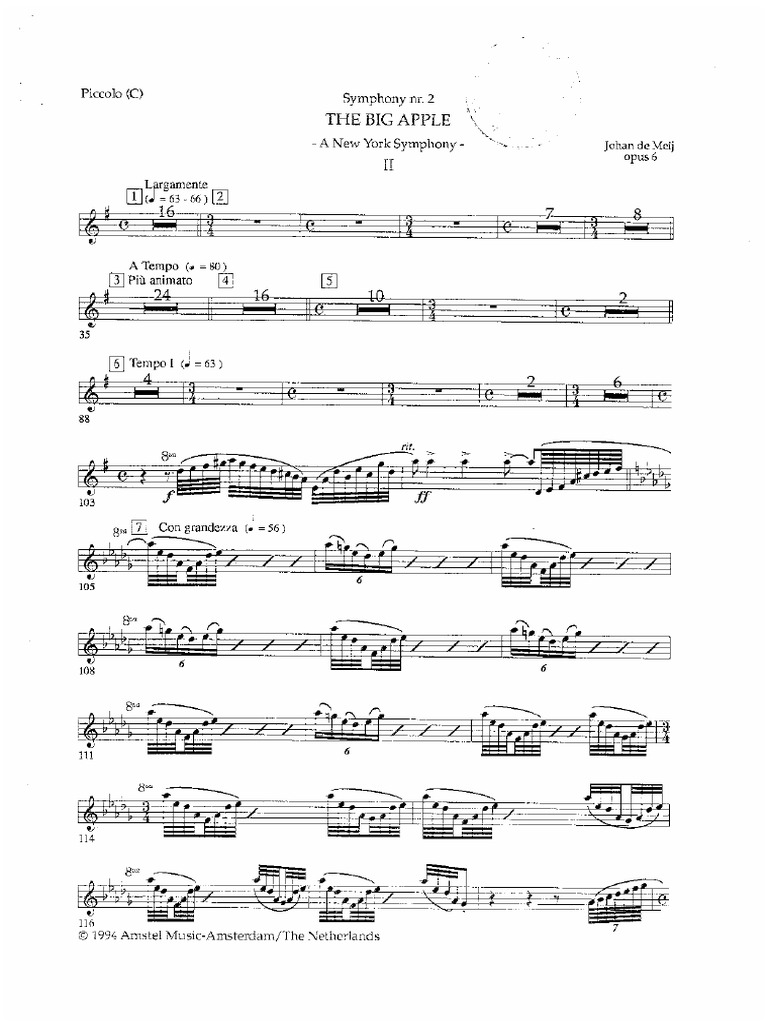 Johan de Meij Symphony 2 II mov parts | PDF