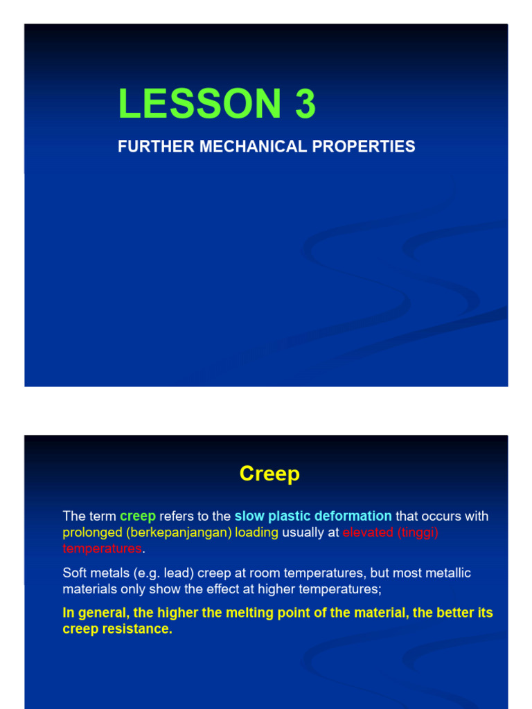 Ilmu Material - 3 | PDF | Fatigue (Material) | Creep (Deformation)