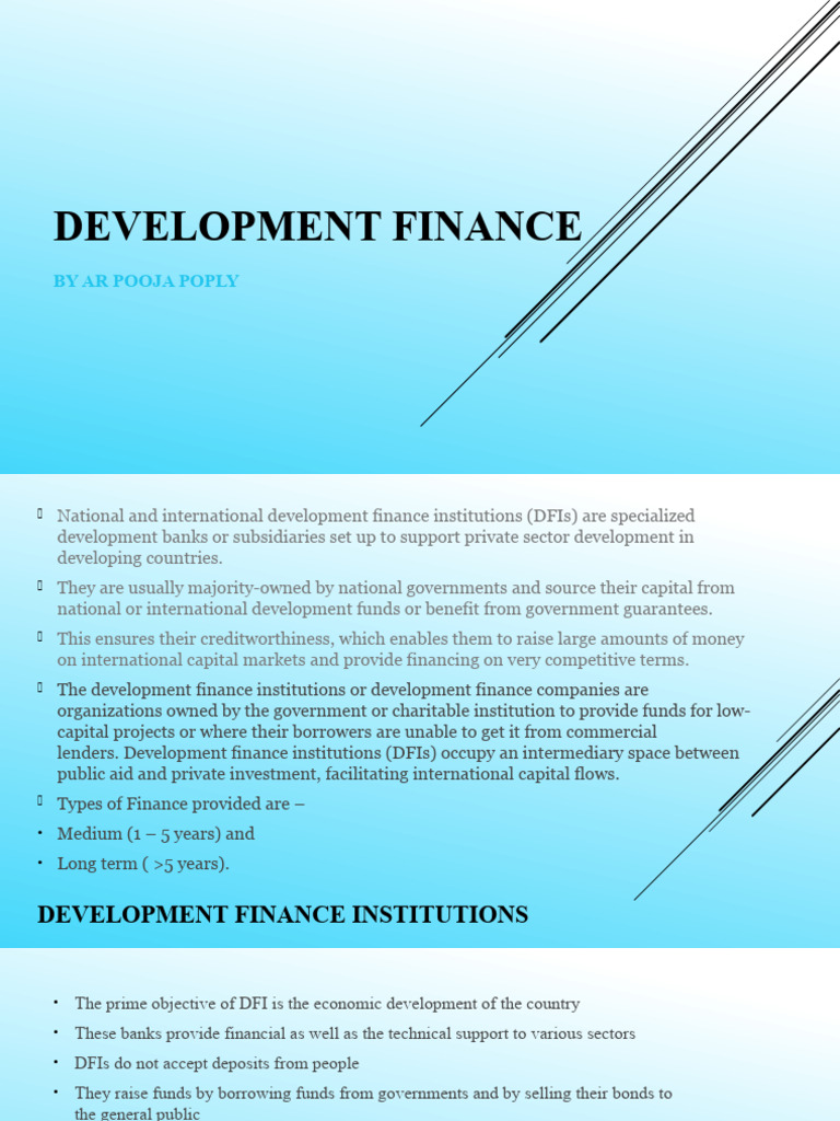 Understanding Development Finance Institutions | PDF | Loans ...