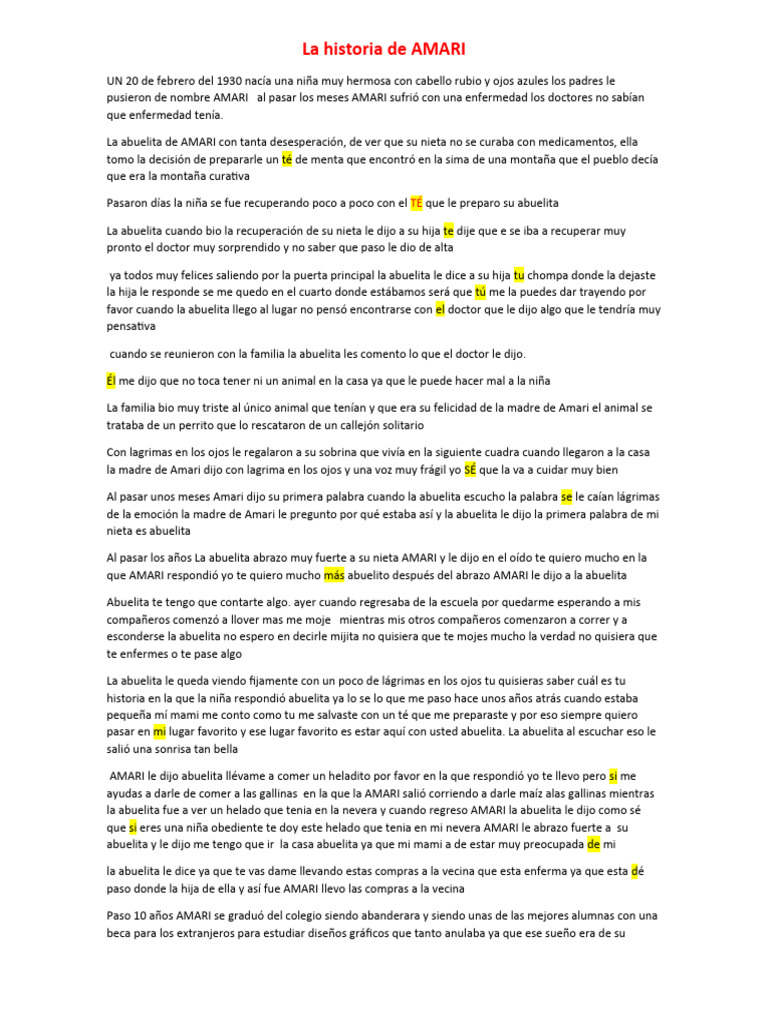 La Historia de AMARI | PDF