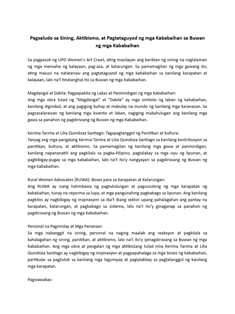 PI100 Reaction Paper Yambao | PDF