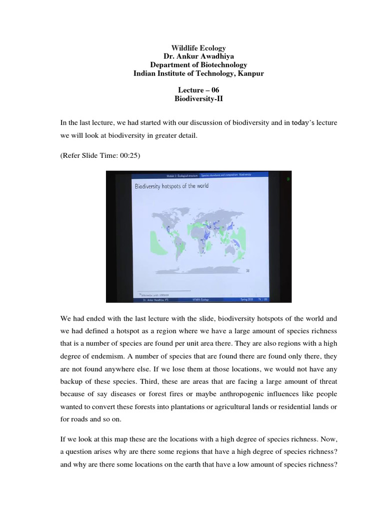 Lec 6 | PDF | Evolution | Biodiversity