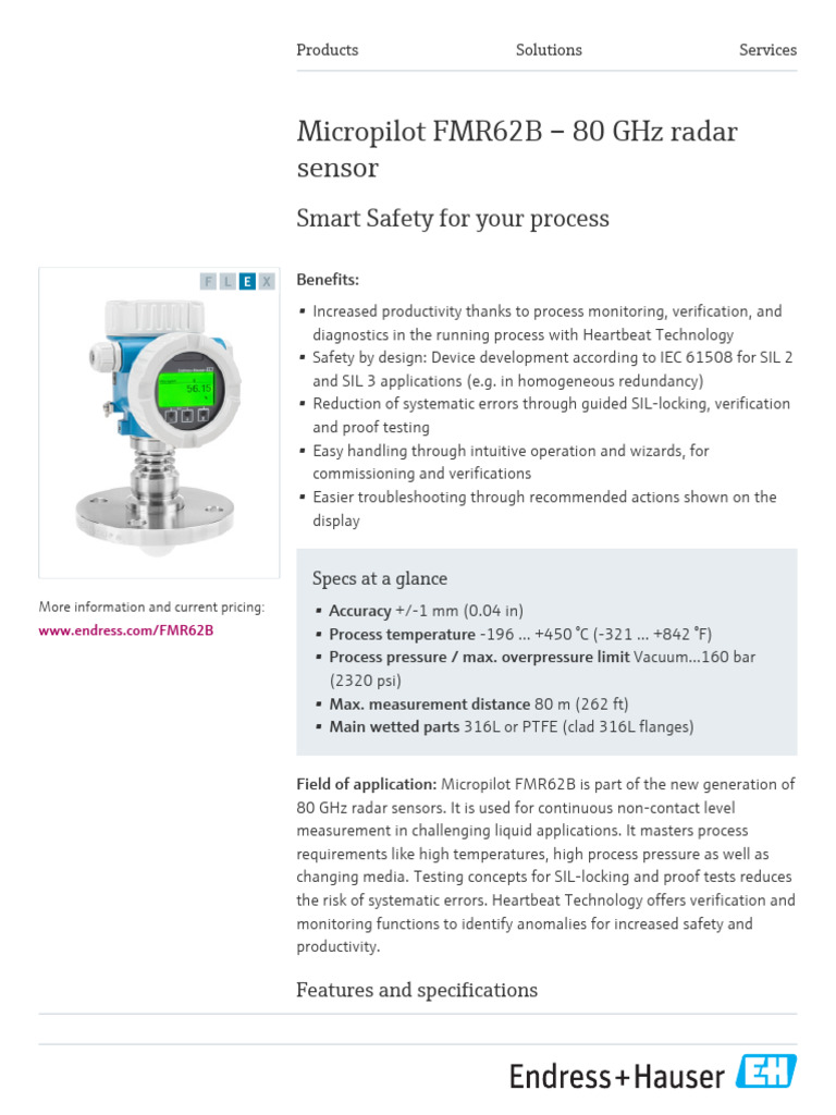 Endress-Hauser_Micropilot_FMR62B_EN | PDF