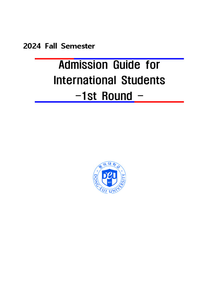Dong-Eui University 2024 Admission Guide | PDF | Engineering | Test Of ...