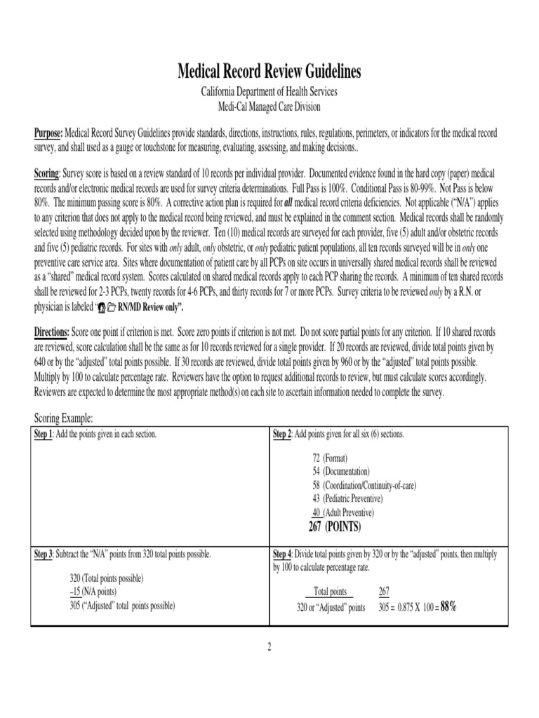 Medical Record Review Guidelines | PDF | Medical Diagnosis | Wic