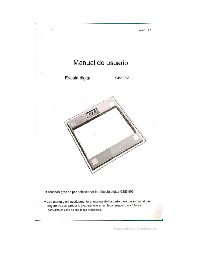 Manual de Usuario - Bascula Transtek | PDF