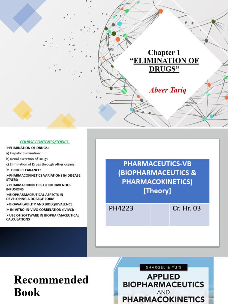 Chapter 1 Drug Elimination | PDF | Creatinine | Drug Metabolism