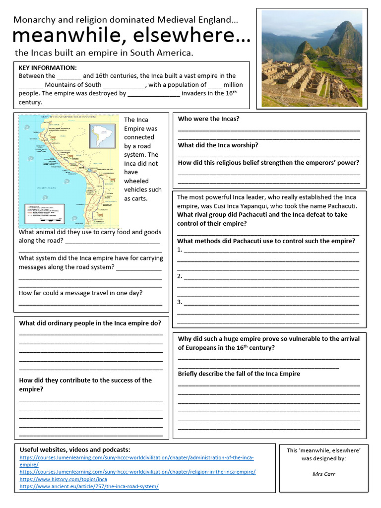 Meanwhile Elsewhere Inca Empire | PDF | Inca Empire