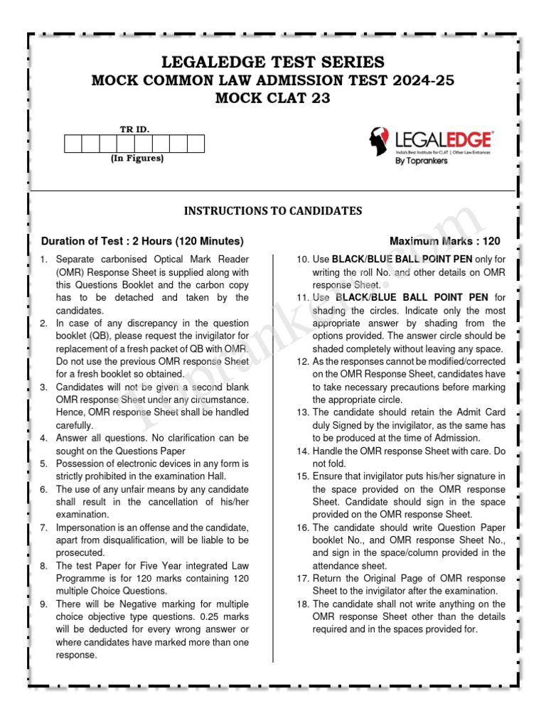 Mock CLAT 23 Question Paper5886024 | PDF | Ore | Rock (Geology)