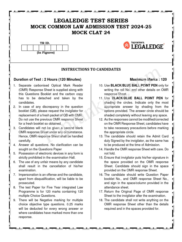 Mock CLAT 24 Question Paper5886024 | PDF | Human Development Index