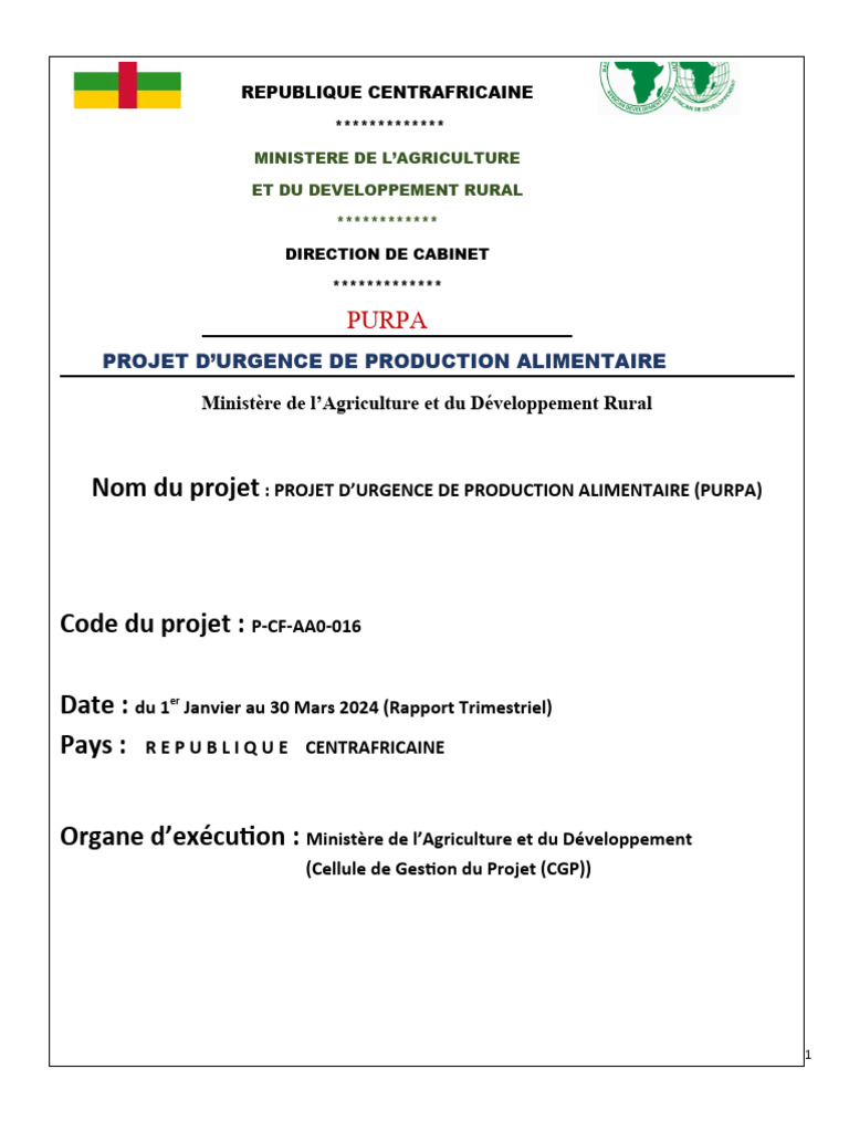 Rapport Trimestriel PURPA 2024 | PDF