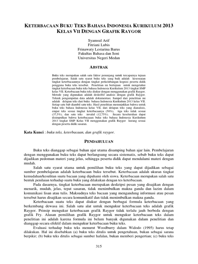 ID Keterbacaan Buku Teks Bahasa Indonesia K | PDF | Seni & Disiplin ...