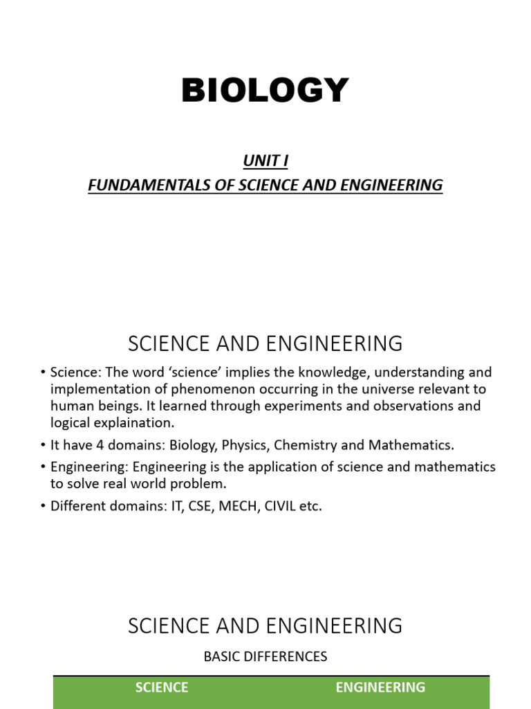 Biology Cse Unit1 Lec 1 | PDF | Eye | Science Biology Cse Unit1 Lec 1 | PDF | Eye | Science