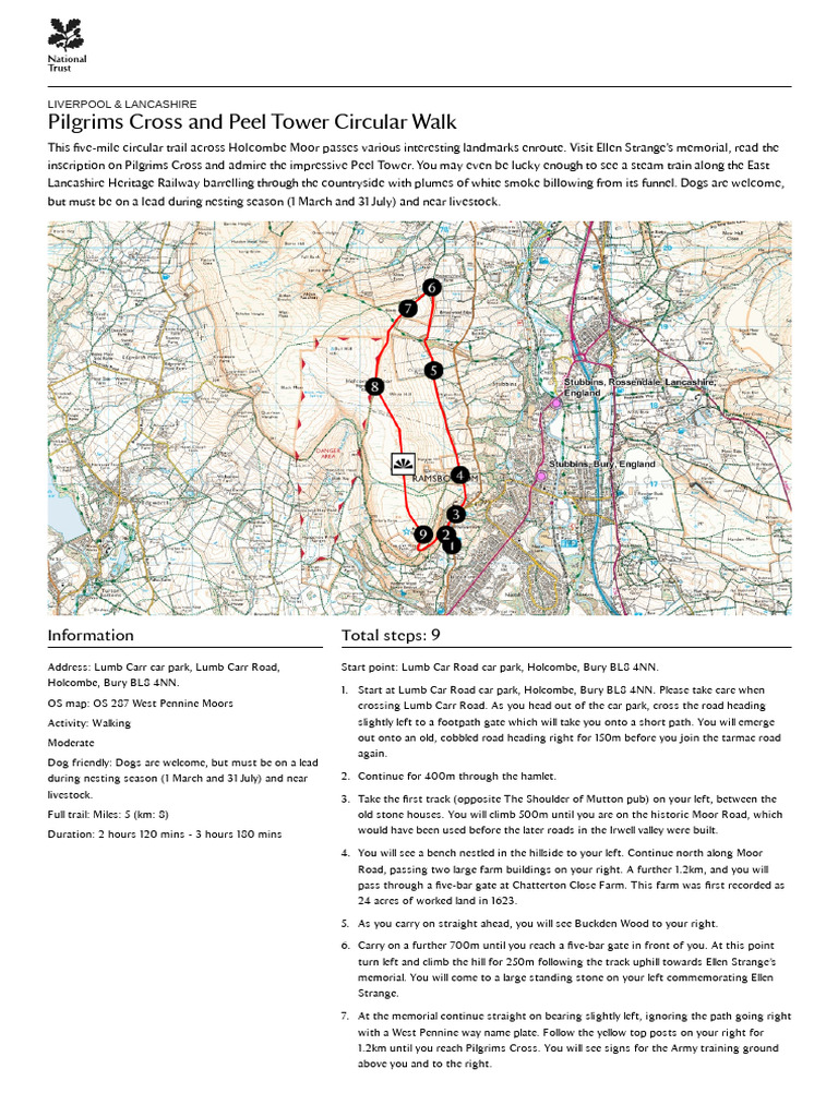 Pilgrims Cross Circular Walk Walking | PDF