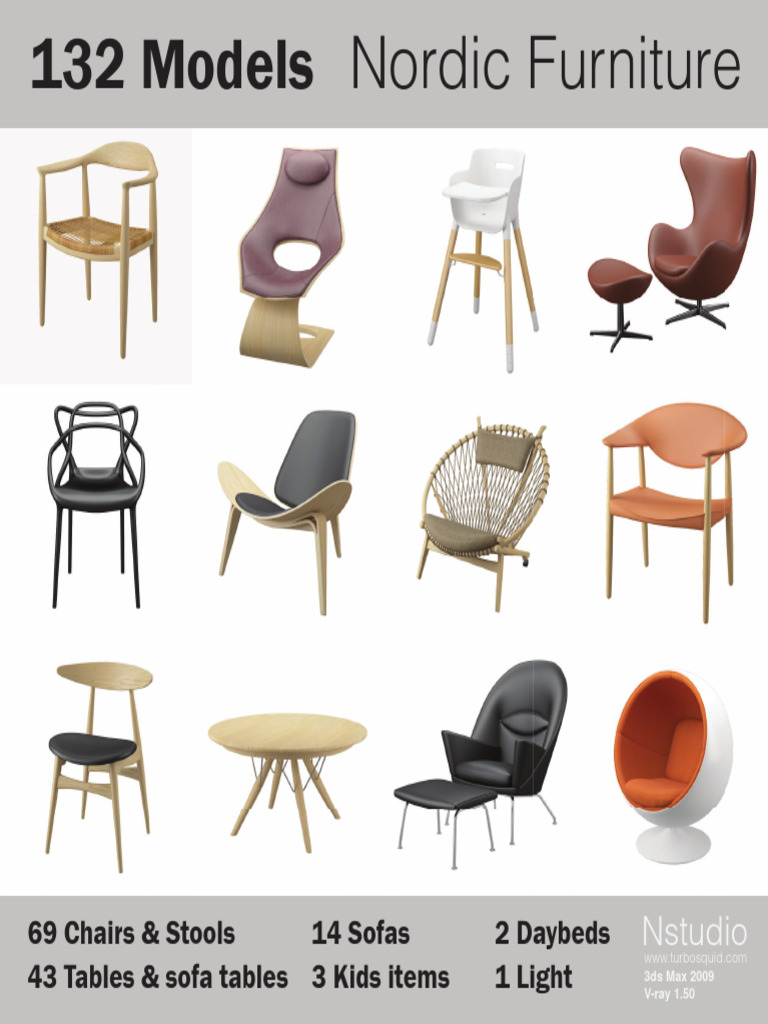 Nstudio - 132 Models - Nordic Furniture | PDF | Chair | Furniture