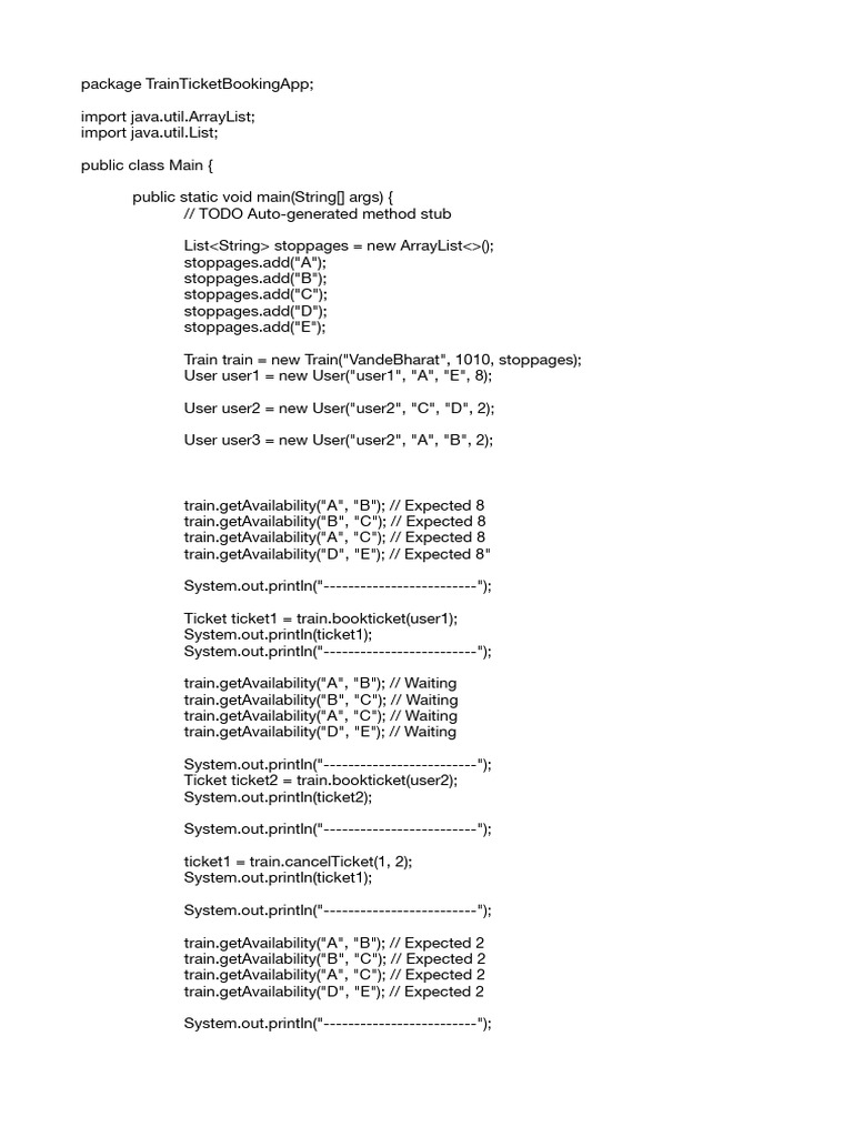 Train Ticket Application Working Code | PDF | Object Oriented ... Train Ticket Application Working Code | PDF | Object Oriented ...