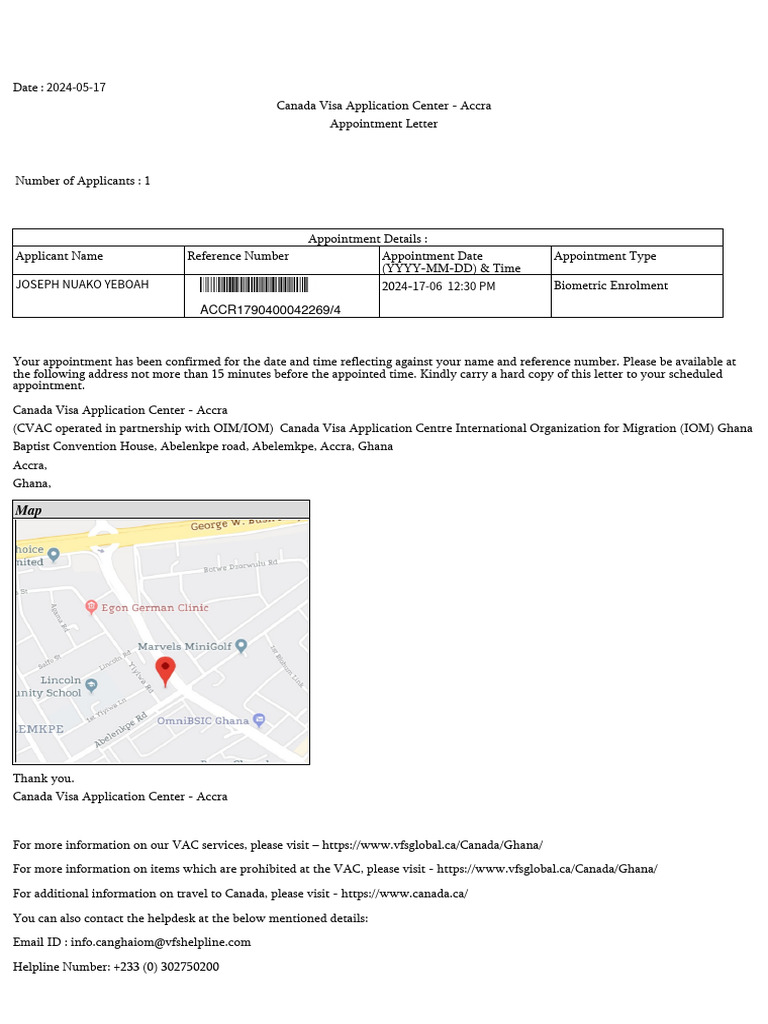 ACCR2975169636853 1-Appointment Confirmation | PDF