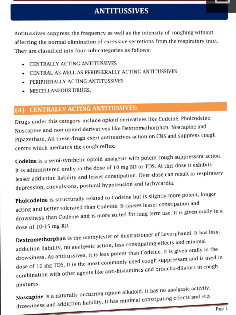 Antitussive | PDF