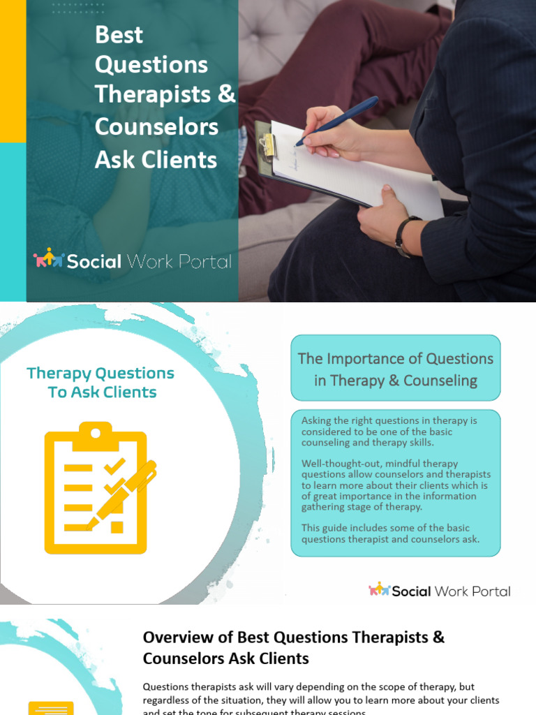 Best Questions Therapists and Counselors Ask Clients | PDF ...