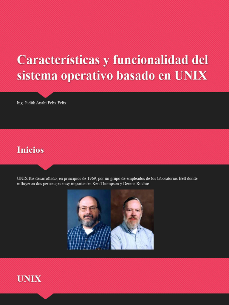 Características y Funcionalidad Del Sistema Operativo UNIX | PDF | Unix ...