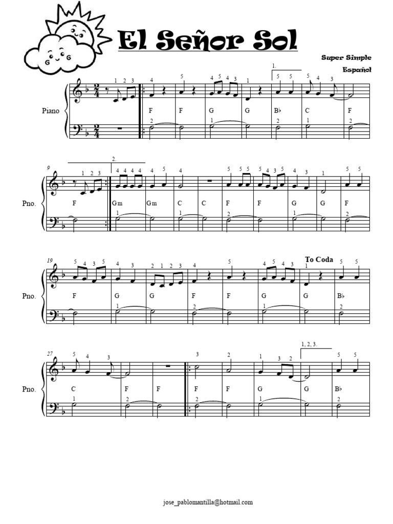Piano - El Señor Sol, Con Sax | PDF