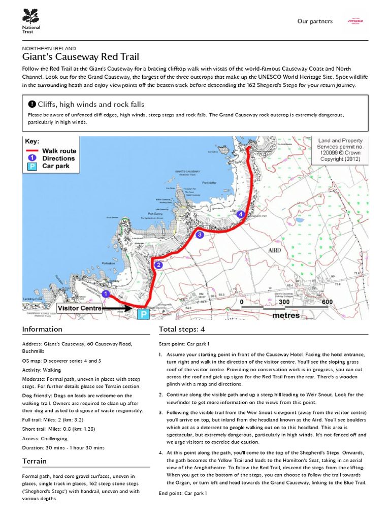 Giant's Causeway Red Trail Guide | PDF | Trail