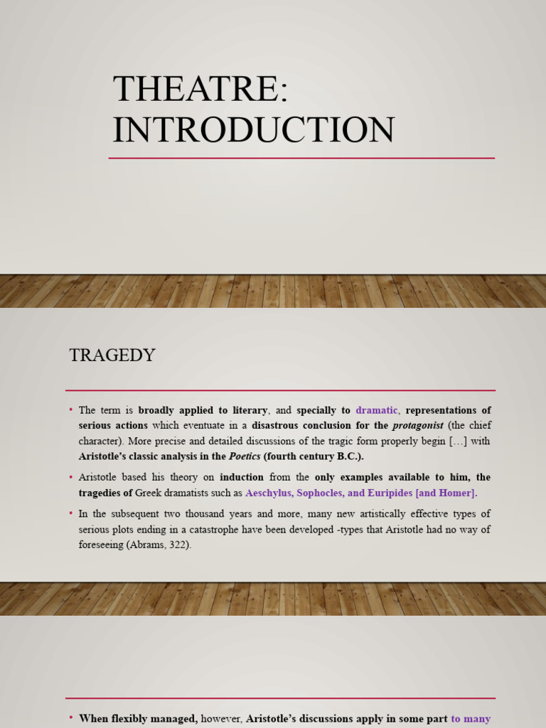 THEATRE- INTRO | PDF | Tragedy | Plot (Narrative)
