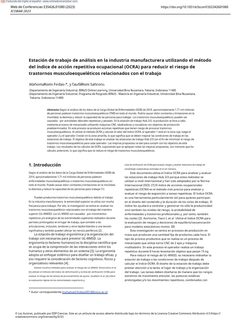 Mahoma Taufik: Romi Firdas, y Roni Sahroni | PDF | Factores humanos y ...