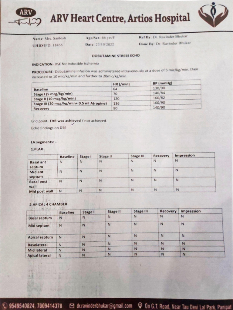 Dobutamine Stress Echo Report | PDF | Heart Valve | Cardiovascular ...