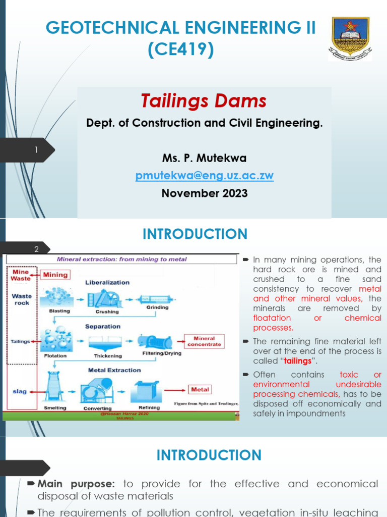 Tailings Dam Design and Engineering | PDF | Dam | Soil Mechanics