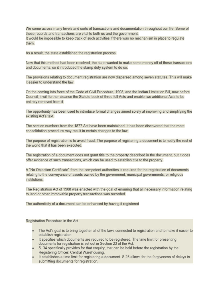 We Come Across Many Levels and Sorts of Transactions and Documentation ...