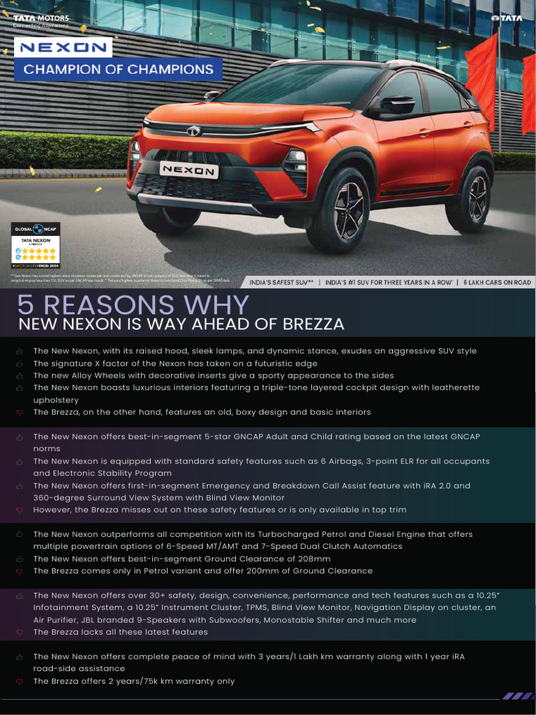 Nexon Comparison Deck Final Fearless Brezza-LowRes | PDF | Car Body ...