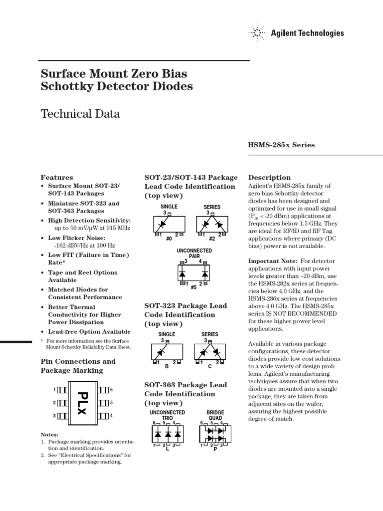 Diode Schootky Data Sheet Download Free Pdf Diode Detector Radio