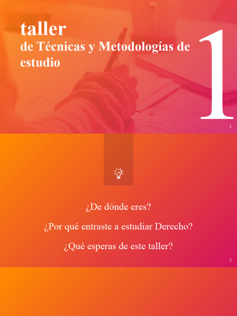 Semana 1 - Taller de TÃ©cnicas y MetodologÃ As de Estudio | PDF | Evaluación | Aprendizaje